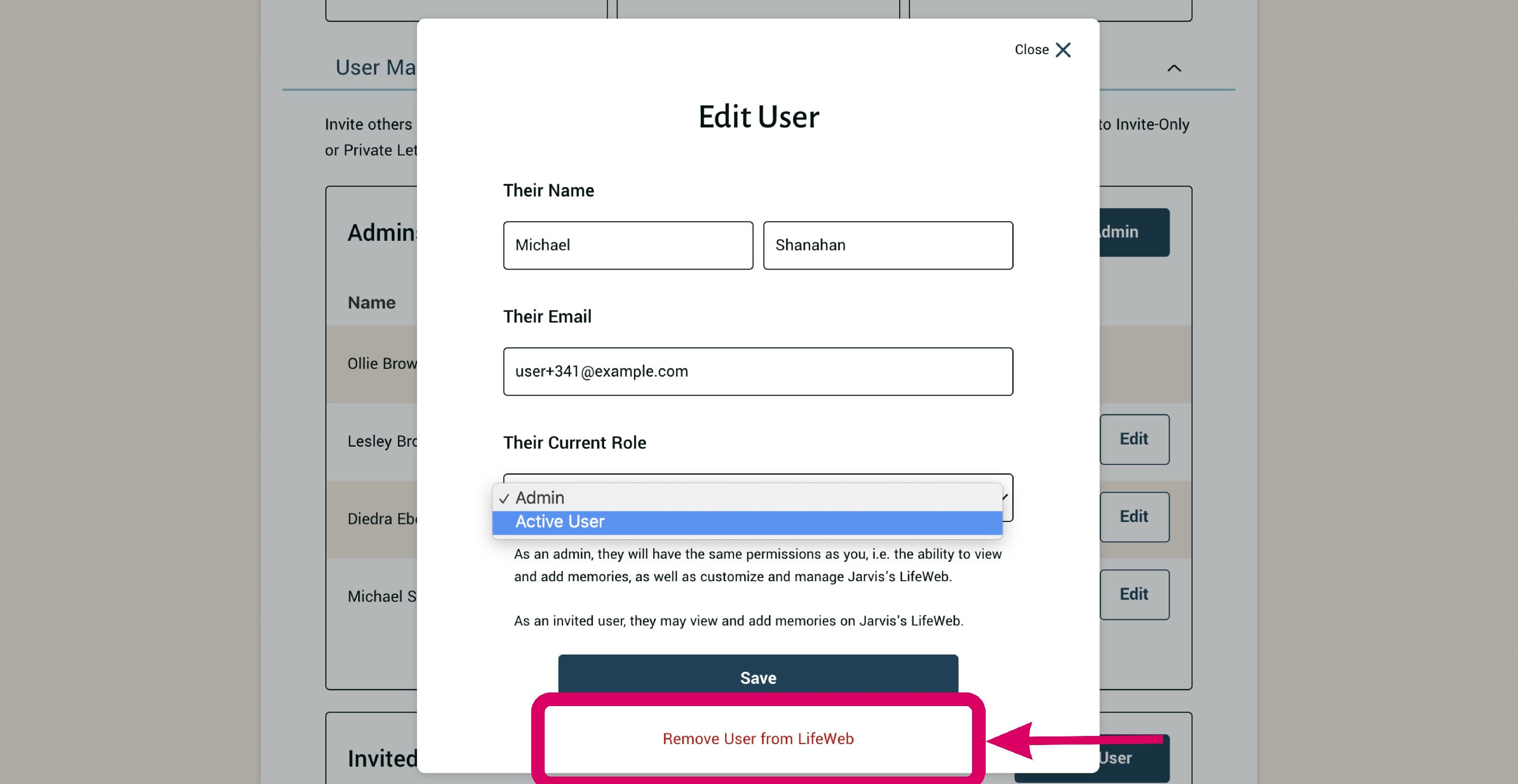 How do I add or remove an Admin? - LifeWeb 360 Knowledge Base