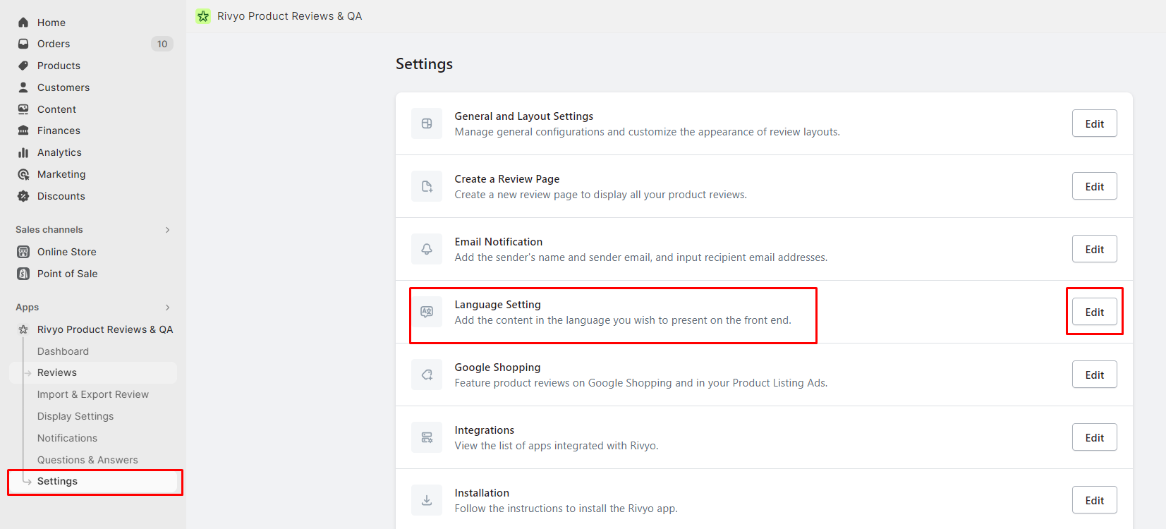 Language Settings - WebContrive