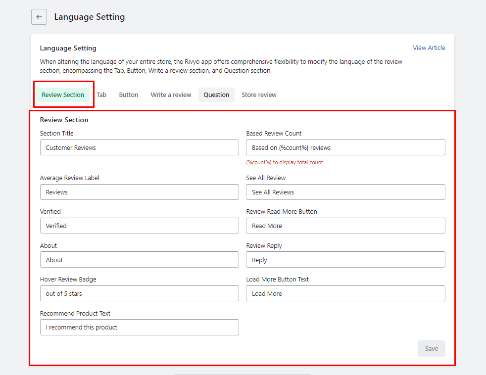 Language Settings - WebContrive