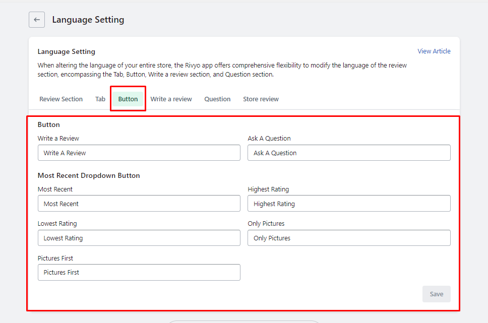 Language Settings - WebContrive
