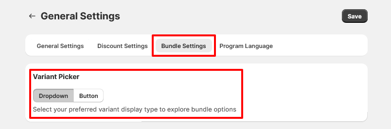 Bundle Settings - WebContrive