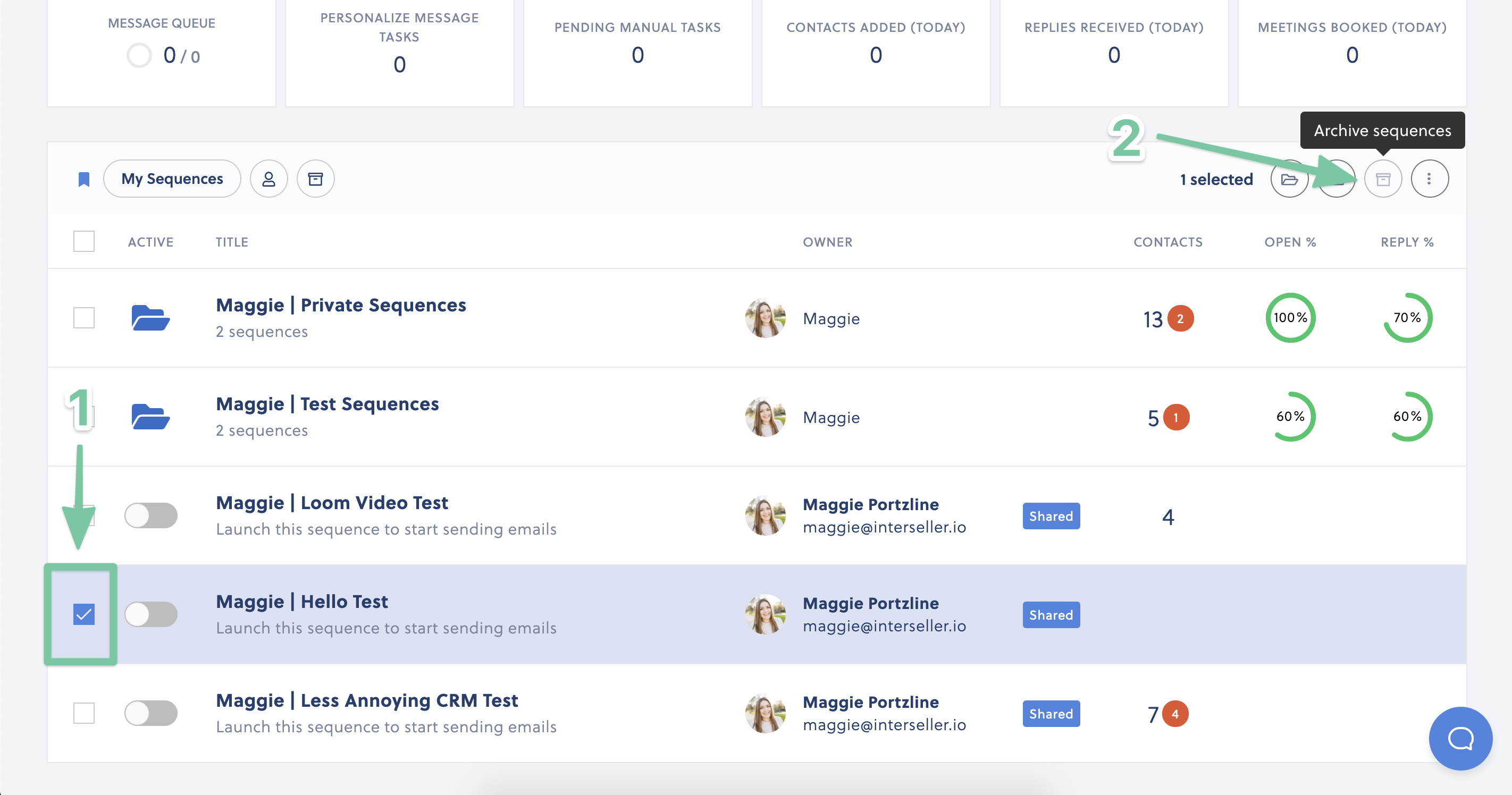 Archiving and restoring sequences - Interseller Knowledge Base