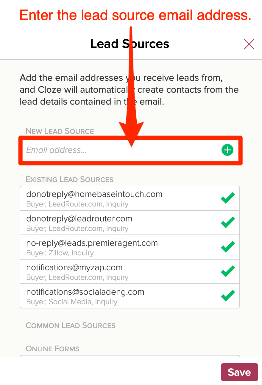 How do I add a lead source to Lead Capture? - Cloze Help Center