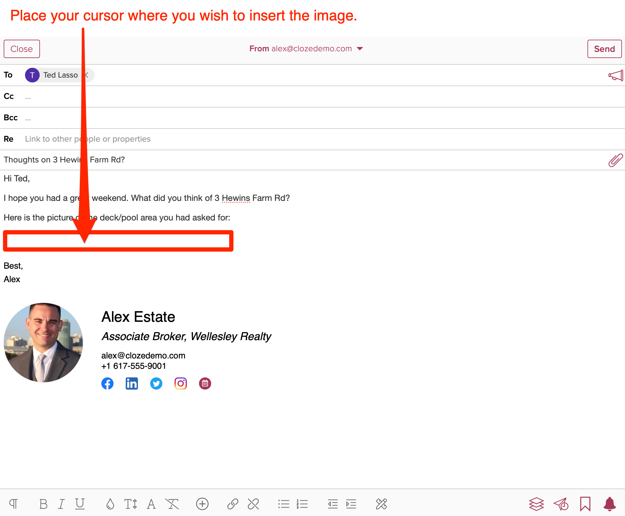 How Do I Embed An Image In An Email Cloze Help Center