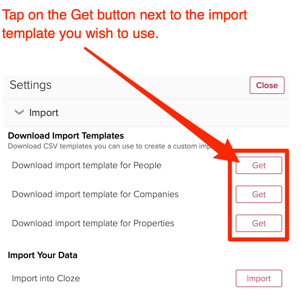 How do I export a CSV template to import my contacts into Cloze ...