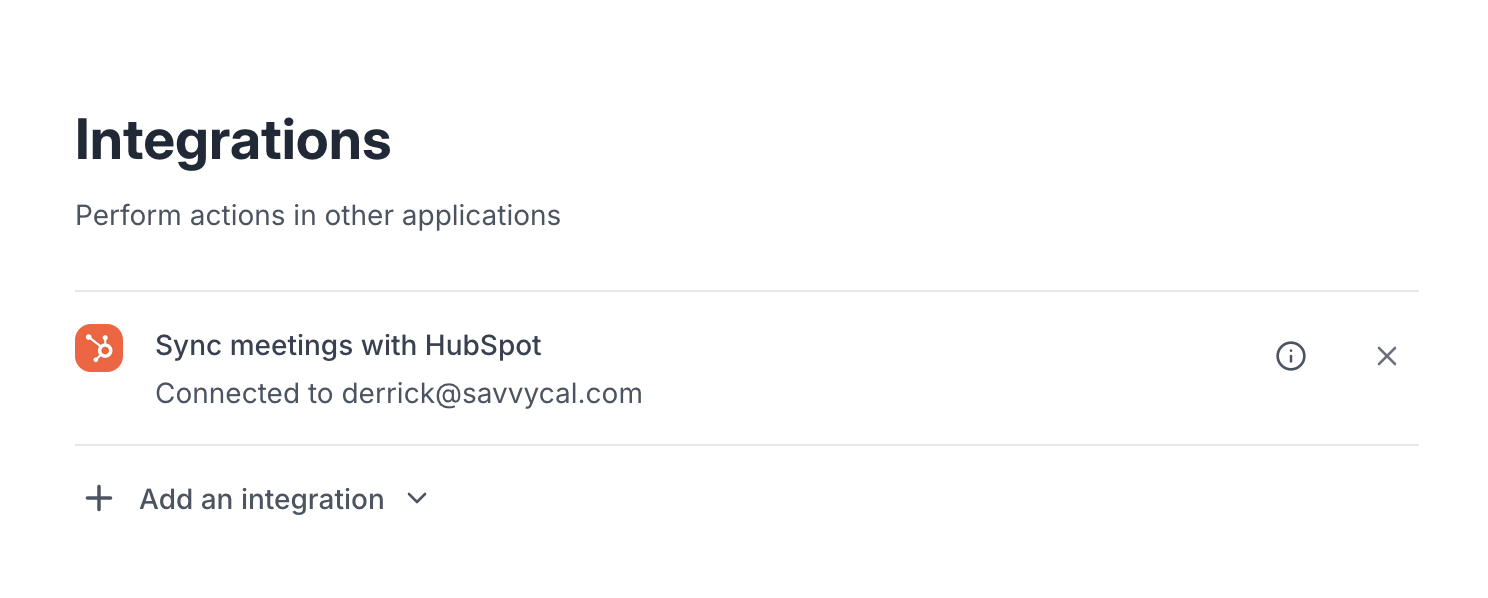 Integrating with HubSpot - SavvyCal Help