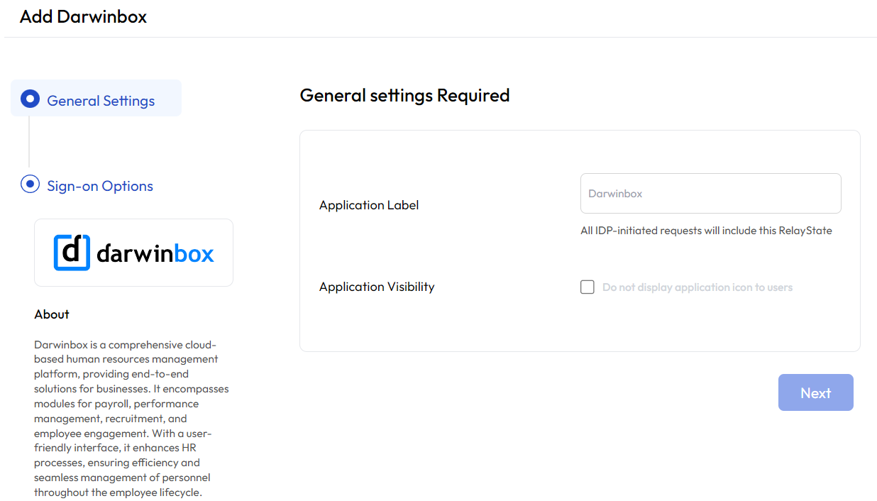 SAML 2.0 Configuration for Darwinbox to Infisign - Infisign
