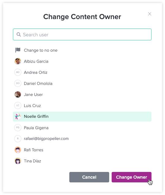 Assign a Content Owner - Gain Help Center