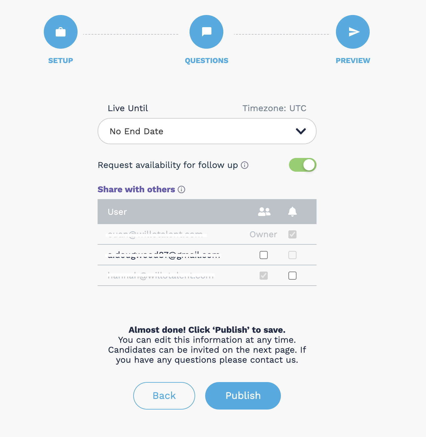 Create an interview - Willo Knowledge Base