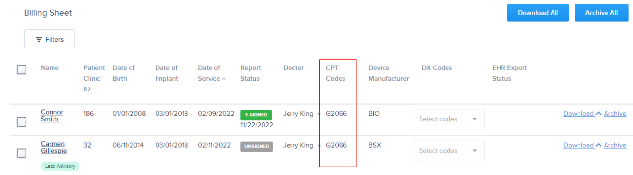 CPT Codes - RhythmScience Knowledge Base