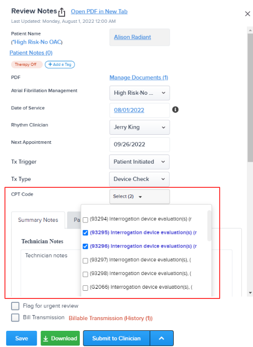 CPT Codes - RhythmScience Knowledge Base