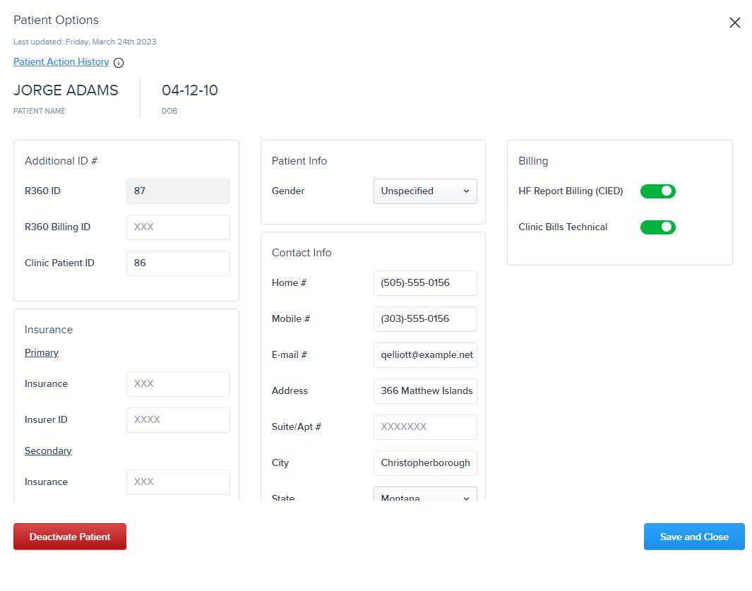 Patient Profile Information - Patient Options - RhythmScience Knowledge Base