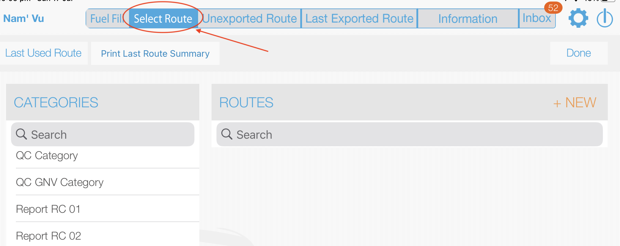 App for driver - starting a route - You have questions, we have answers