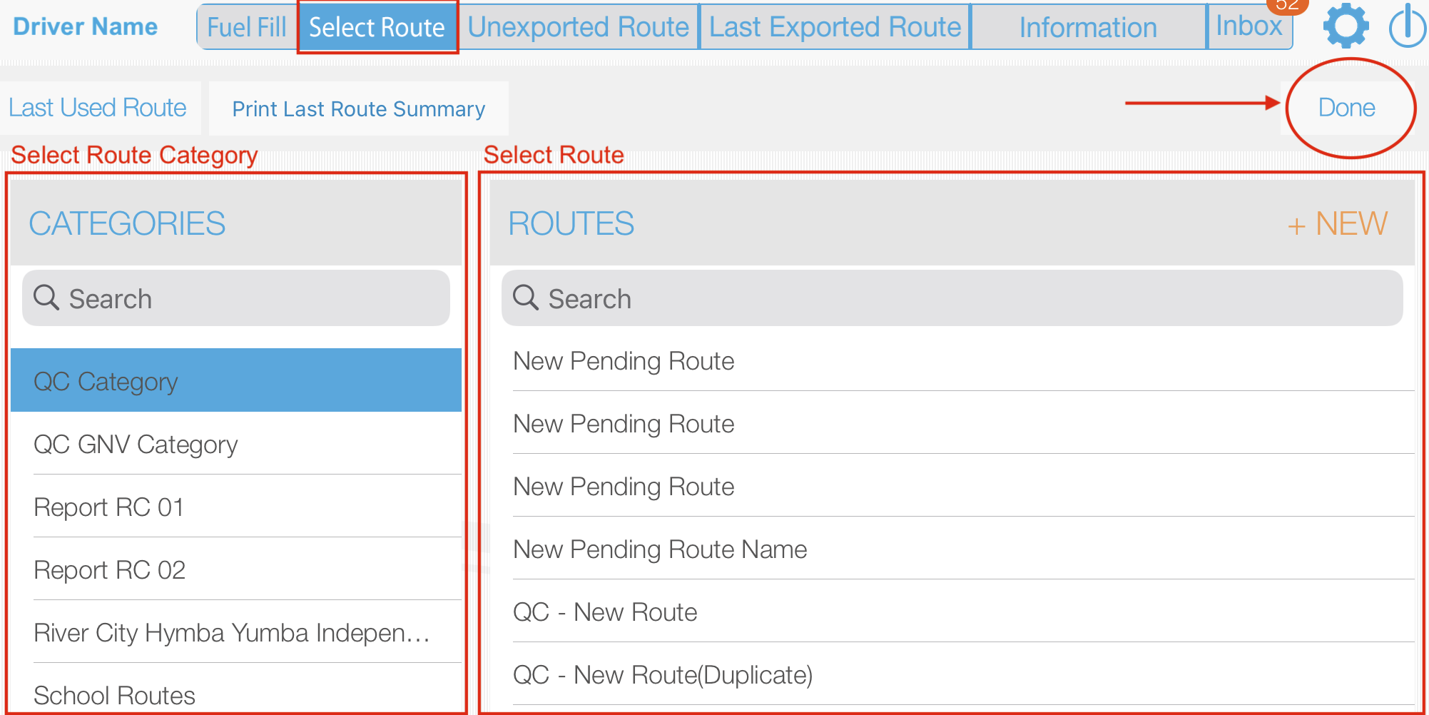 App for driver - understanding the route or trip screen - You have ...