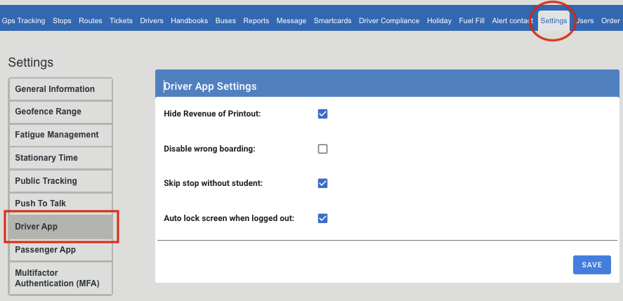 Configurations/Settings for Driver app - You have questions, we have ...