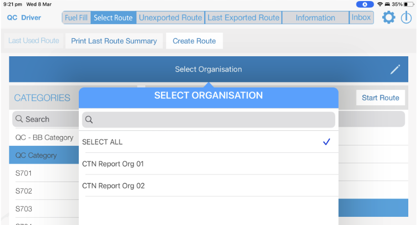 App for driver - starting a route - You have questions, we have answers