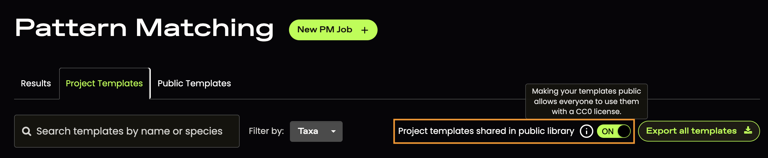 Using the Public Template Library - Arbimon