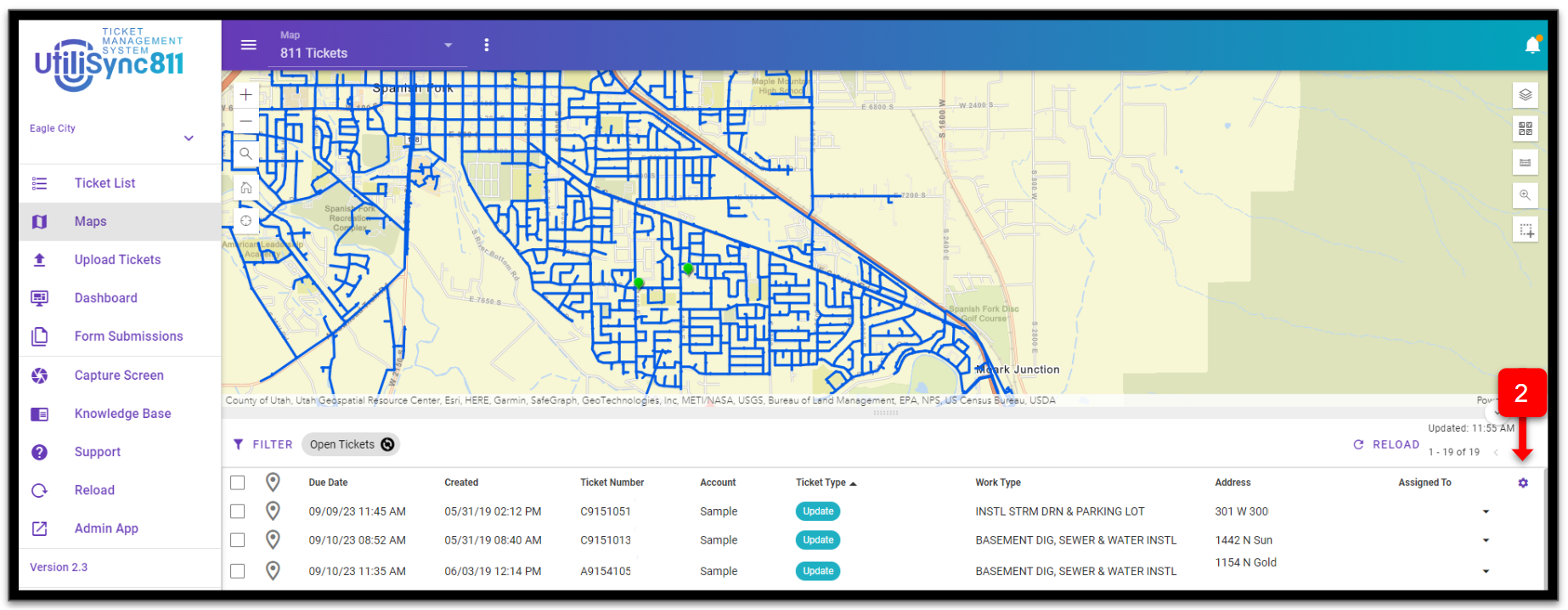 Customize Ticket List Columns - UtiliSync