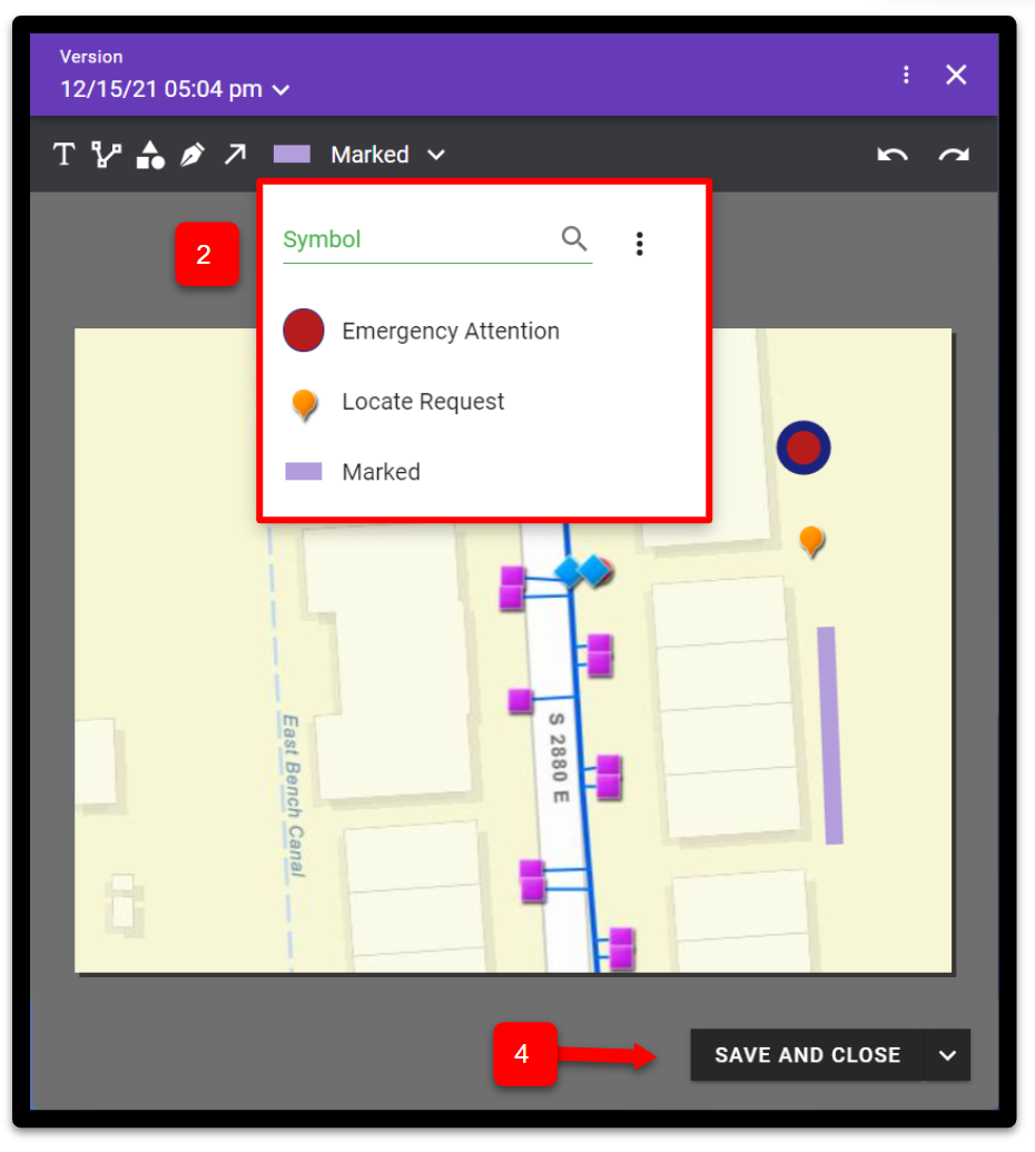 Add a Symbol in Markup - UtiliSync