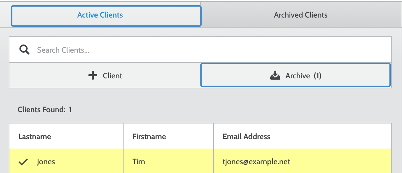 Using the Client Manager - SimpleSet Support