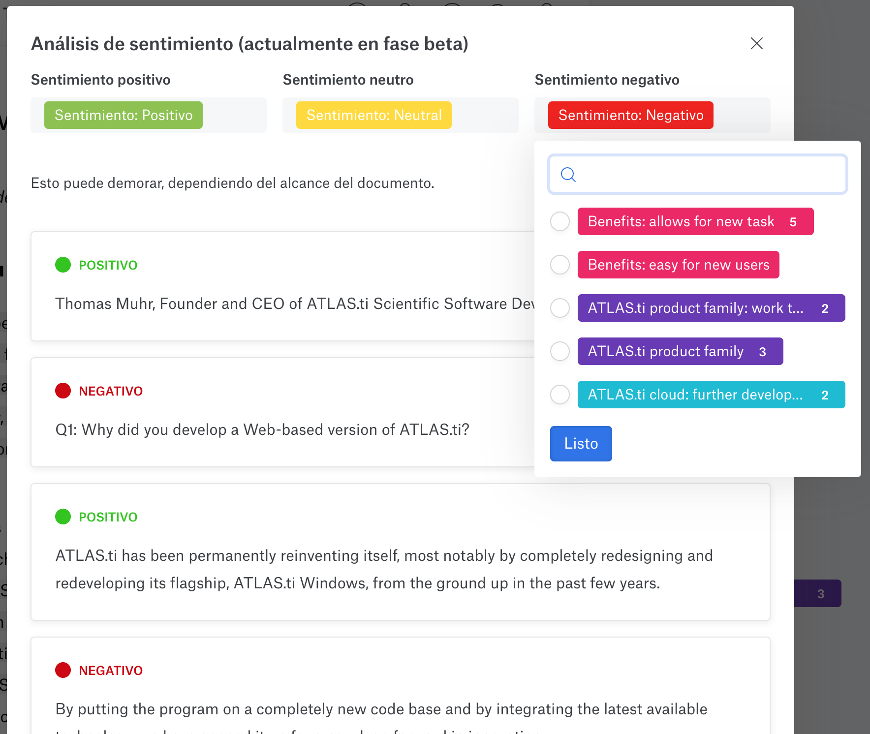 Análisis de sentimientos - ATLAS.ti Help in Spanish