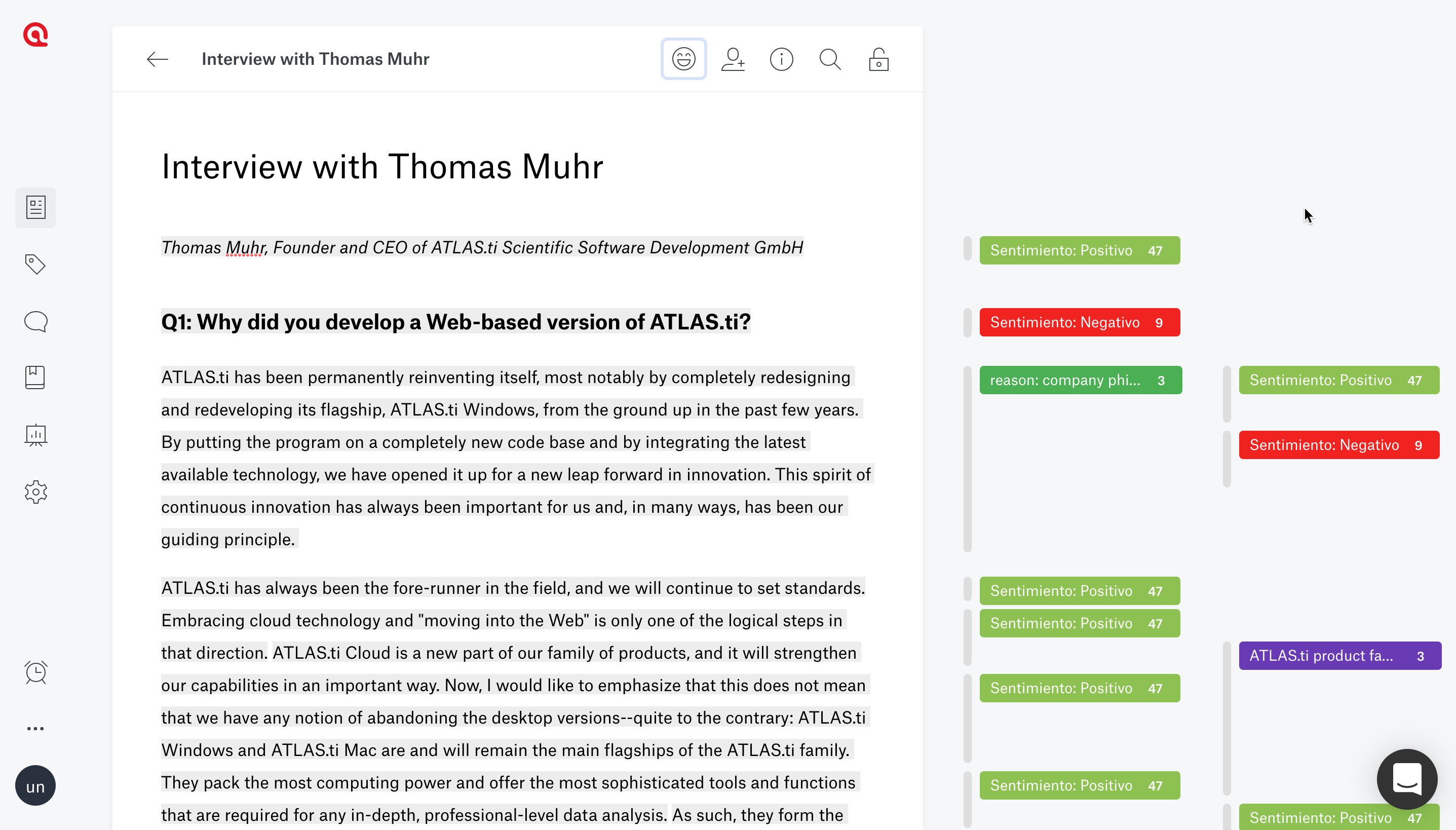 Análisis de sentimientos - ATLAS.ti Help in Spanish