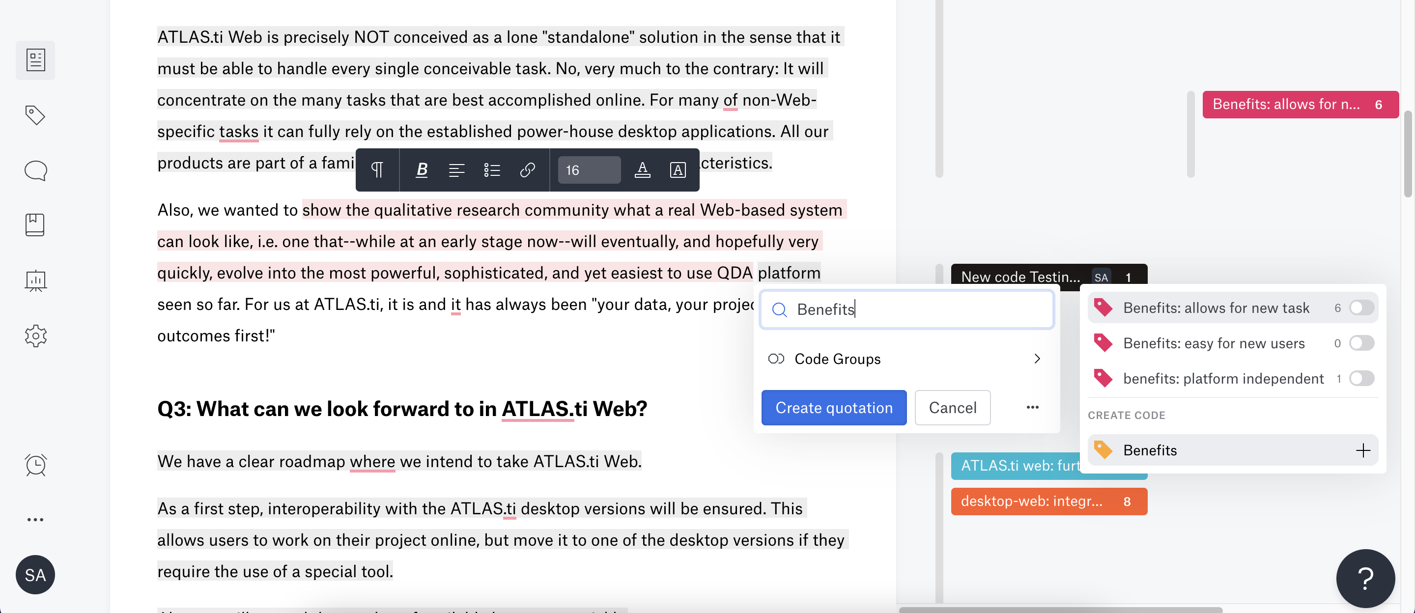 How to Analyze Data & Discover Insights in ATLAS.ti Web? - ATLAS.ti Help in English