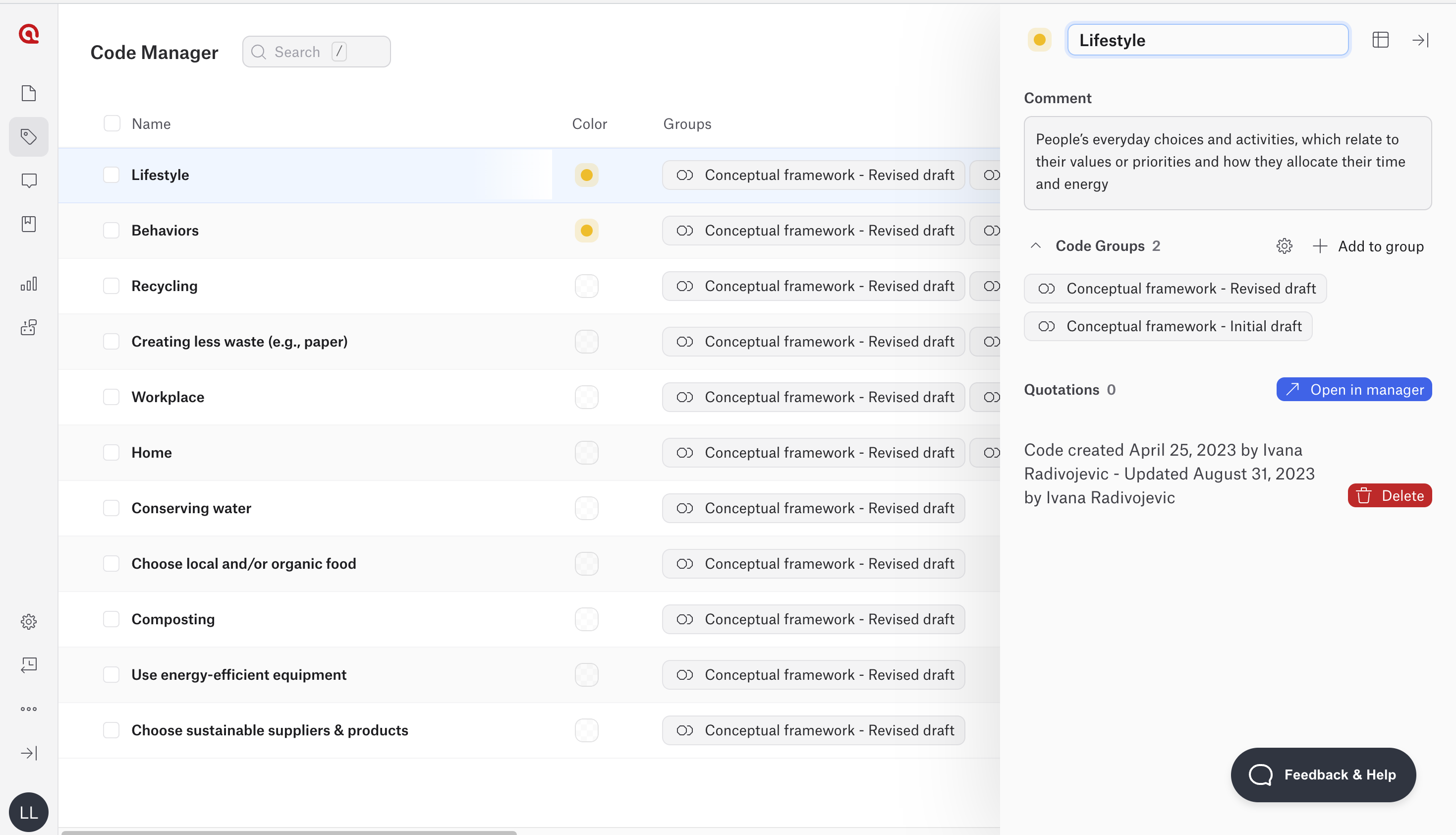 What is the Code Manager? - ATLAS.ti Help in English