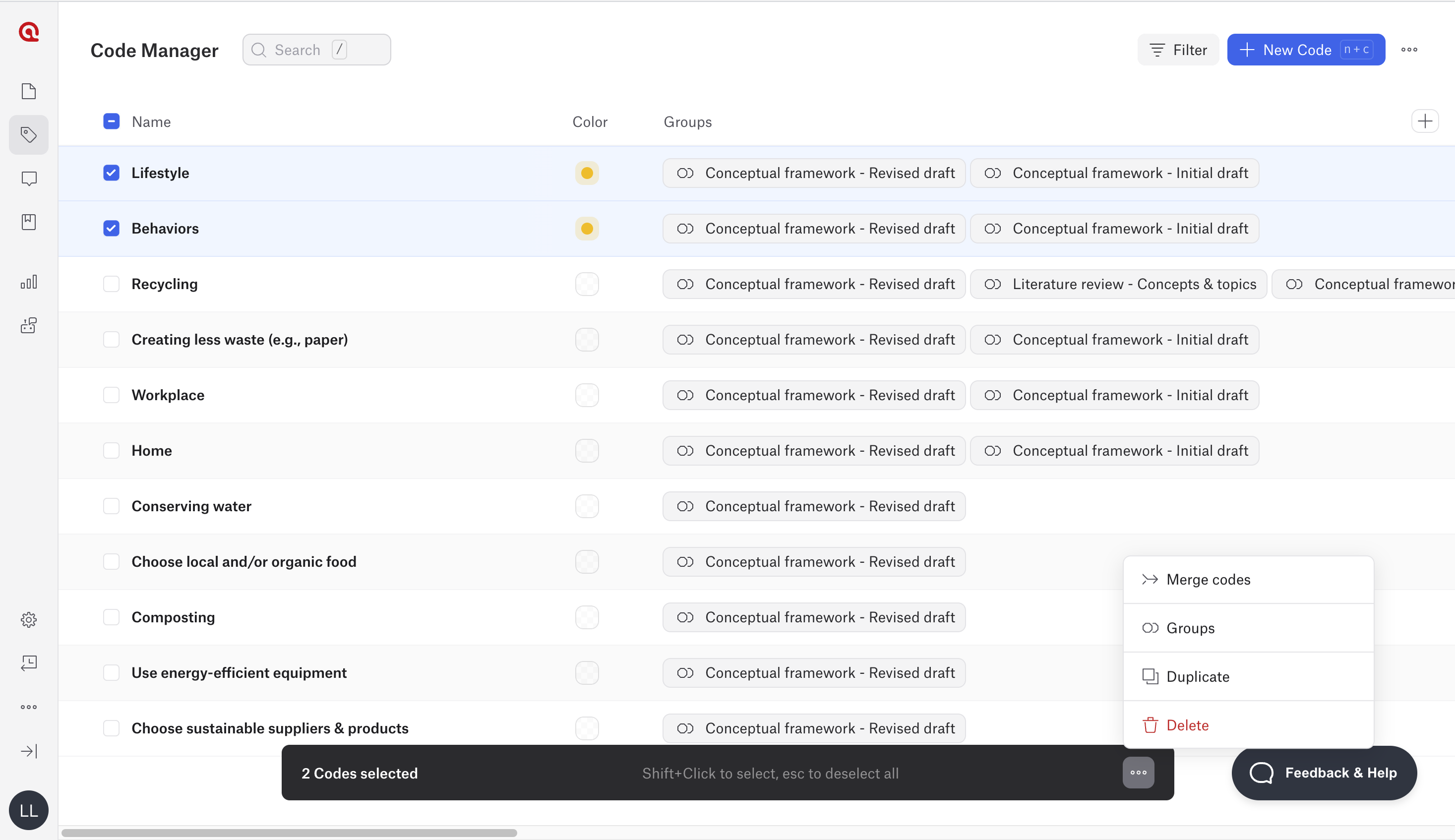 What is the Code Manager? - ATLAS.ti Help in English