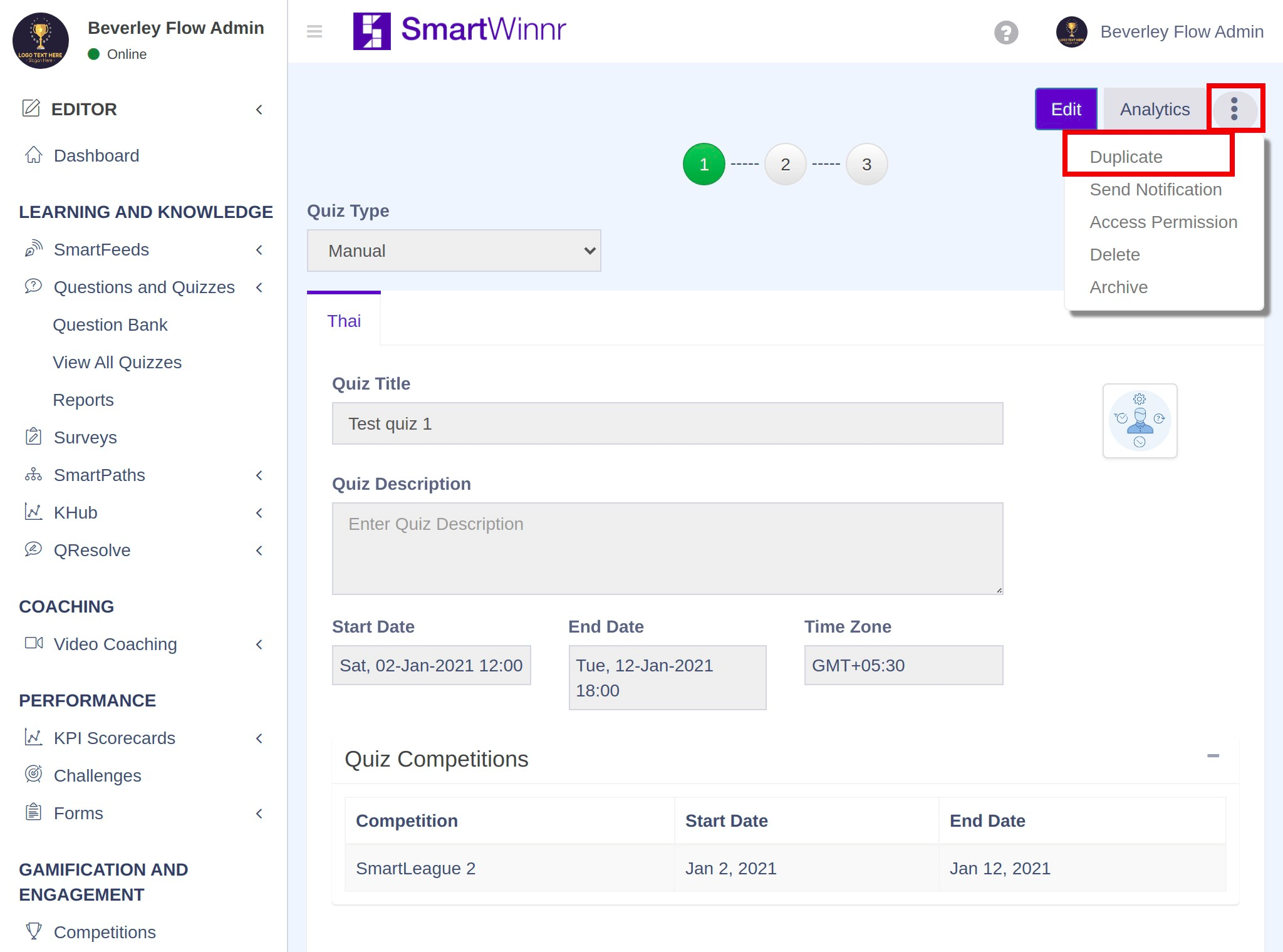 How Can I Duplicate A Quiz SmartWinnr Help Desk