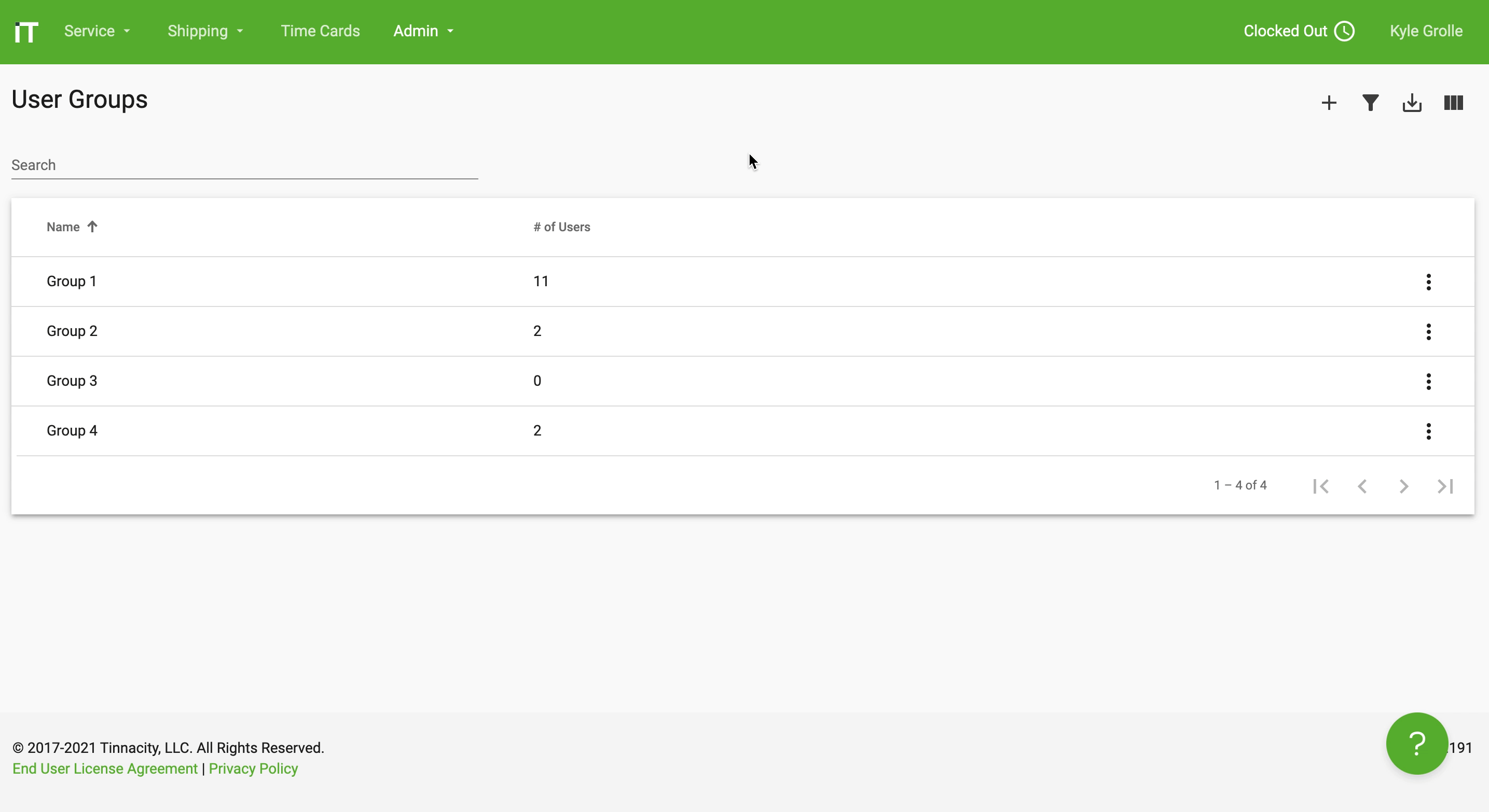 User Groups - Tinnacity's Knowledge Base