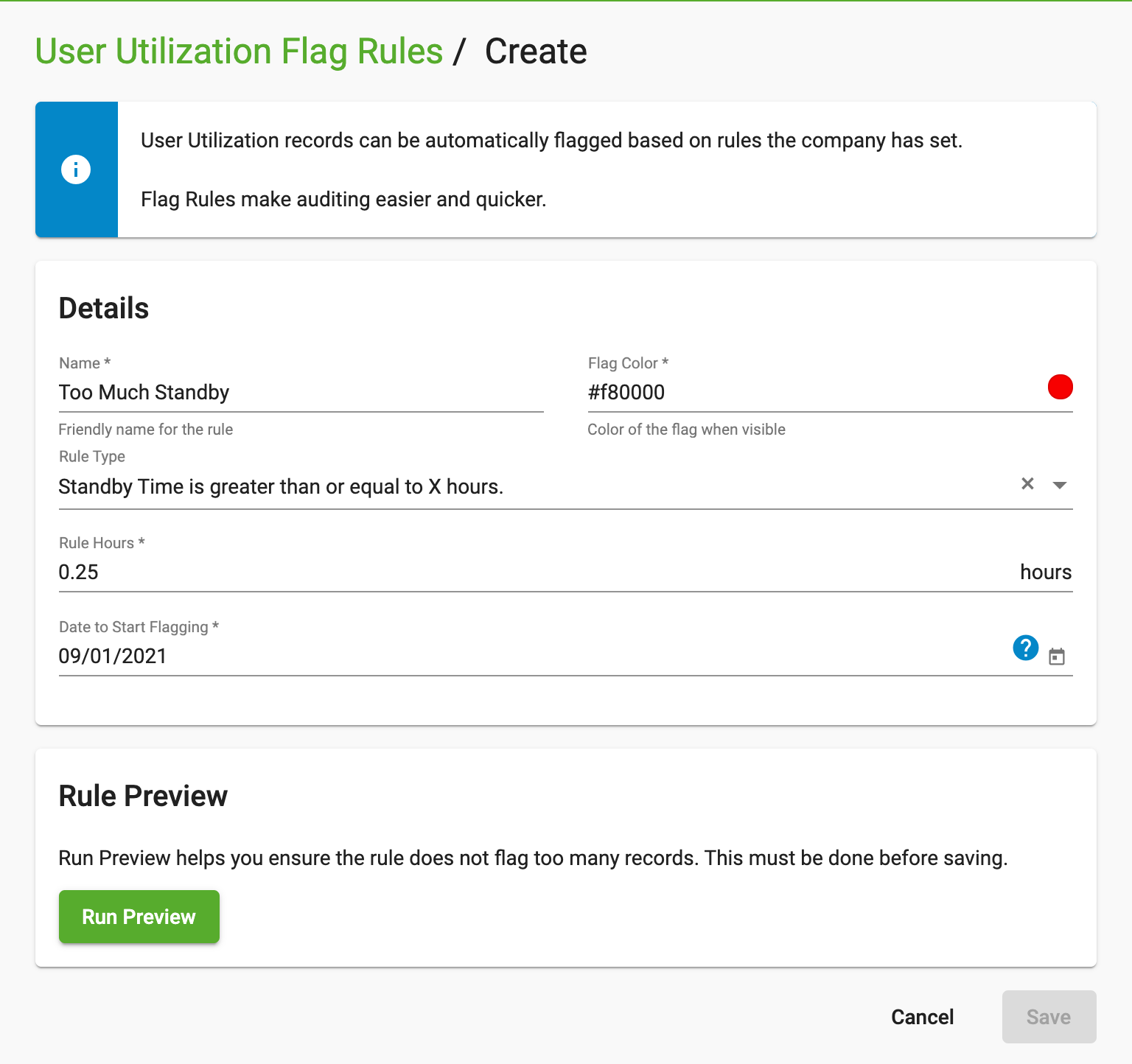 User Utilization Flag Rules - Tinnacity's Knowledge Base