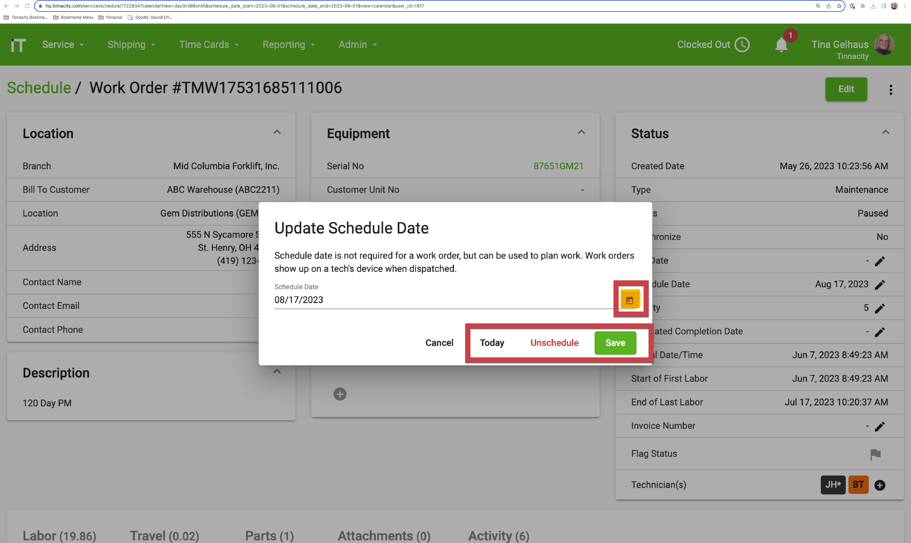 Service Schedule overview - Tinnacity's Knowledge Base