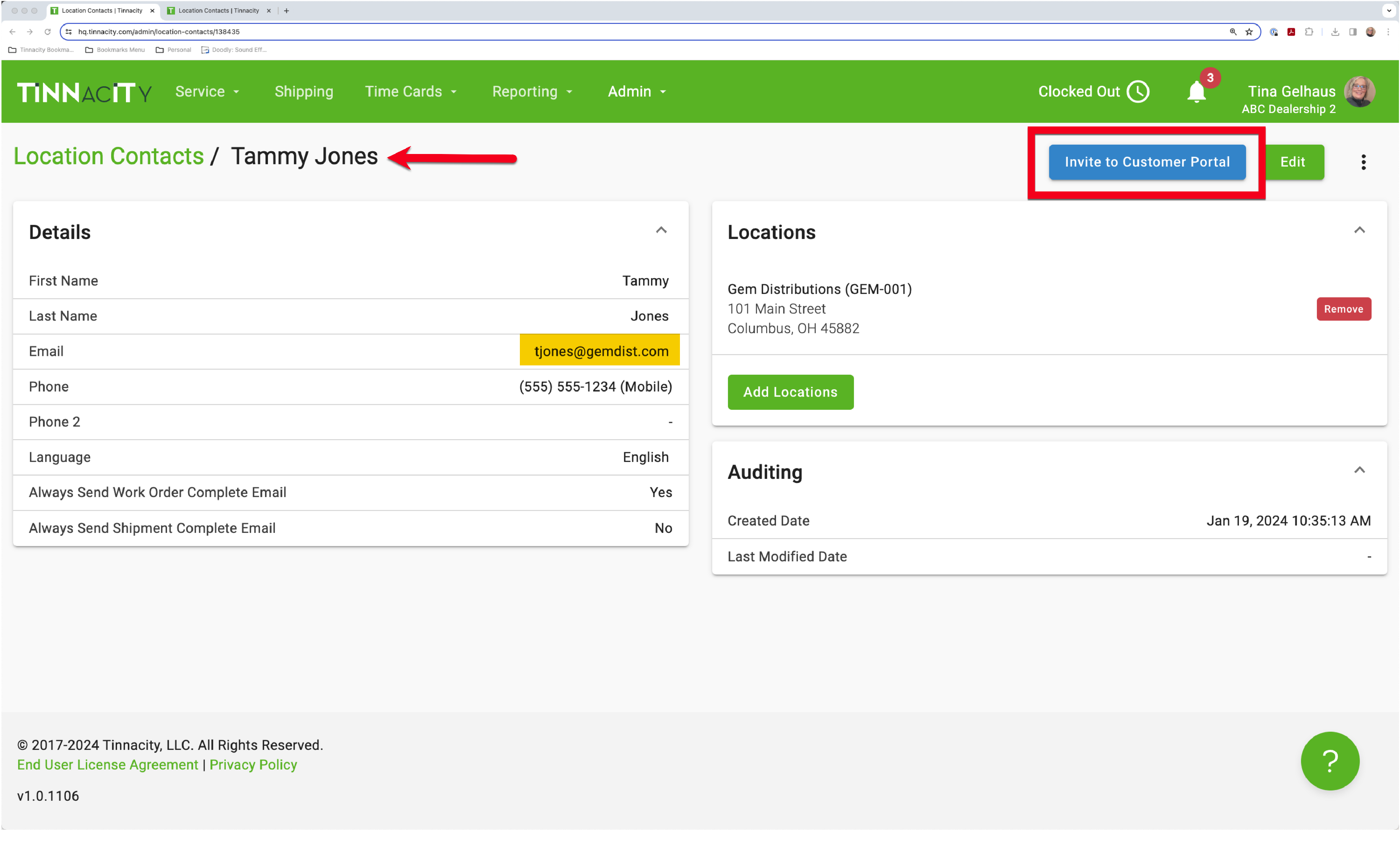 Location Contacts Overview - Tinnacity's Knowledge Base