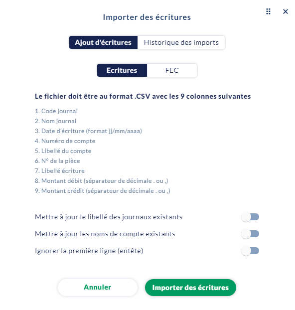 Comment importer un FEC / des écritures comptables ? - Support Tiime Expert