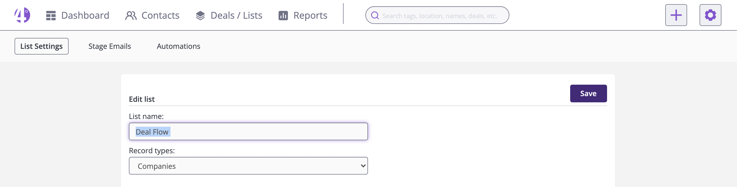 Customizing Deal Fields - 4Degrees Knowledge Base