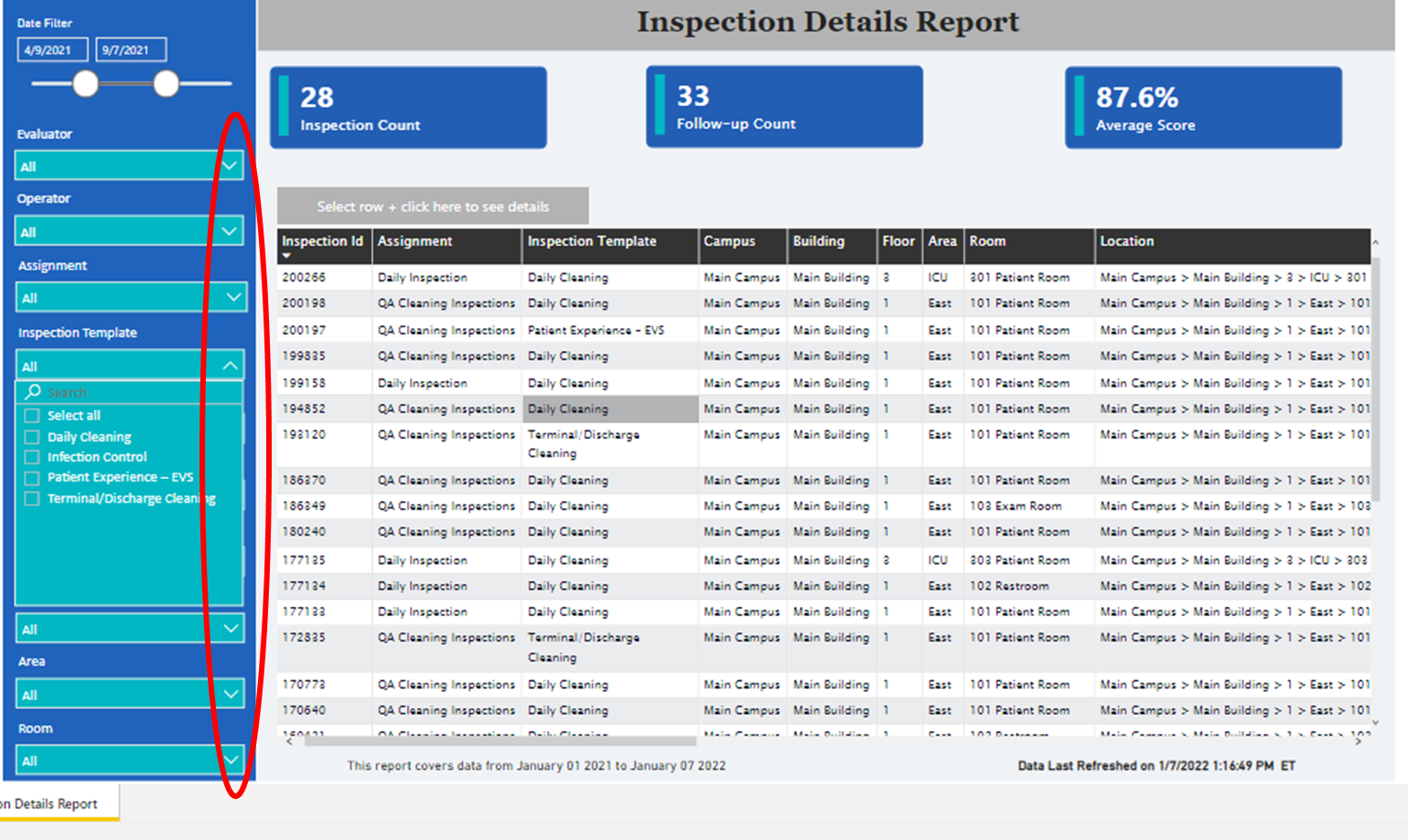 How to Filter in Reports - Walsh Integrated Knowledge Base