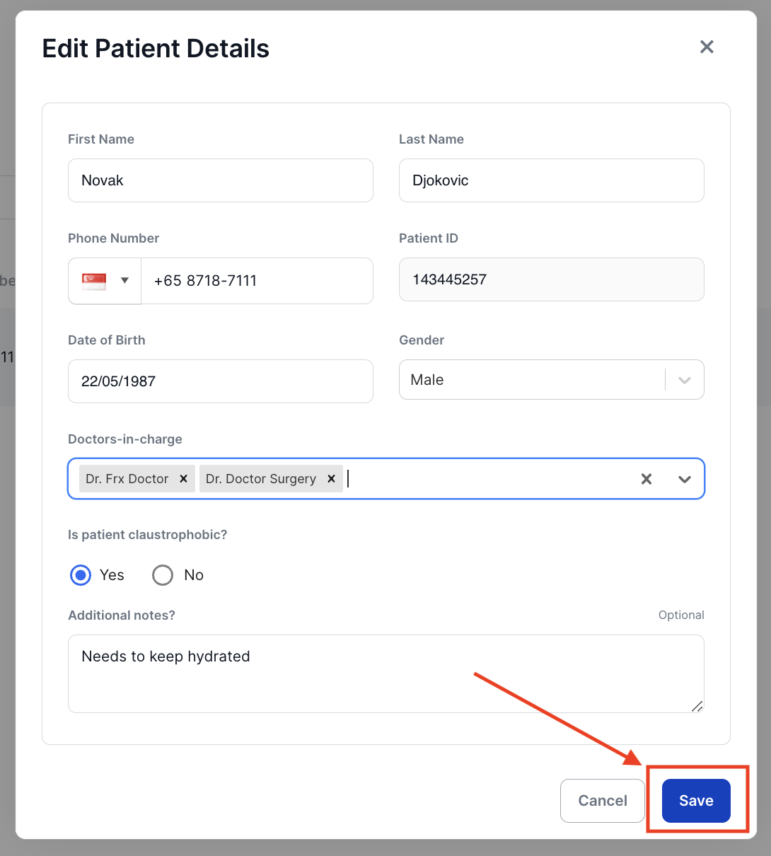 Editing Patient Details – Bot MD Help