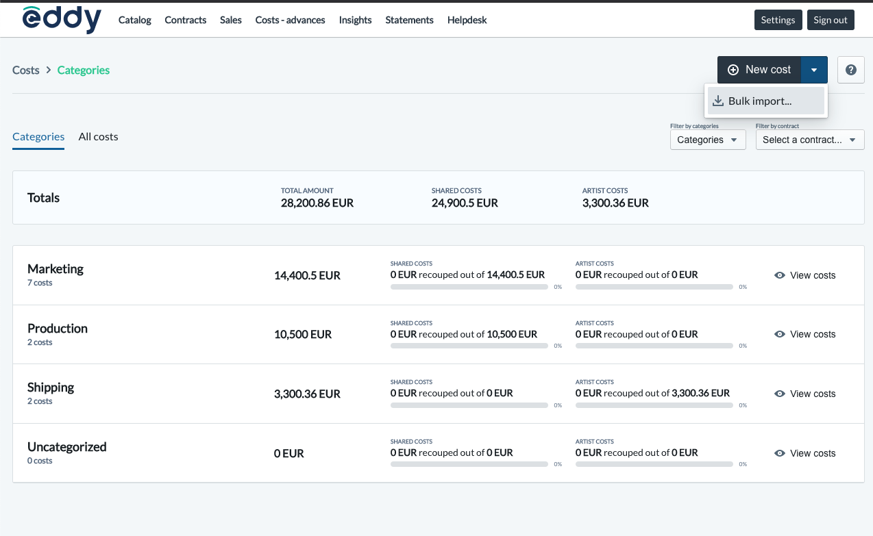 How can I upload my costs in bulk? - eddy.app