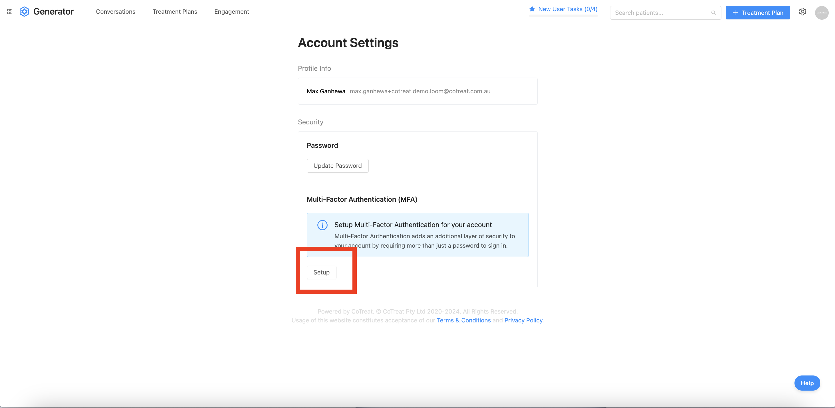Adding MFA to secure your accounts - CoTreat Help Center
