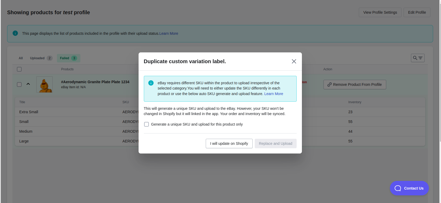 How to fix Duplicate Custom Variation Label Error - ExportFeed