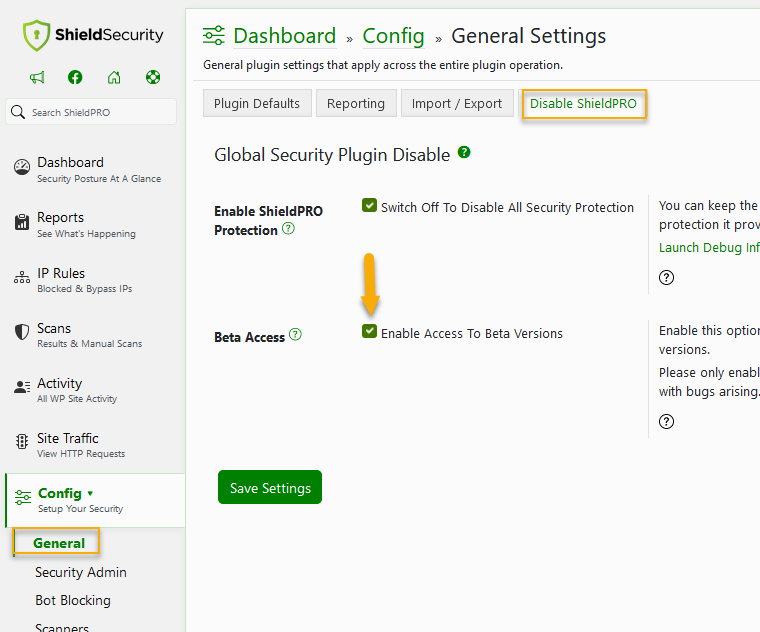 What Is Shield Beta Access Option? - Shield Security for WordPress Knowledge Base