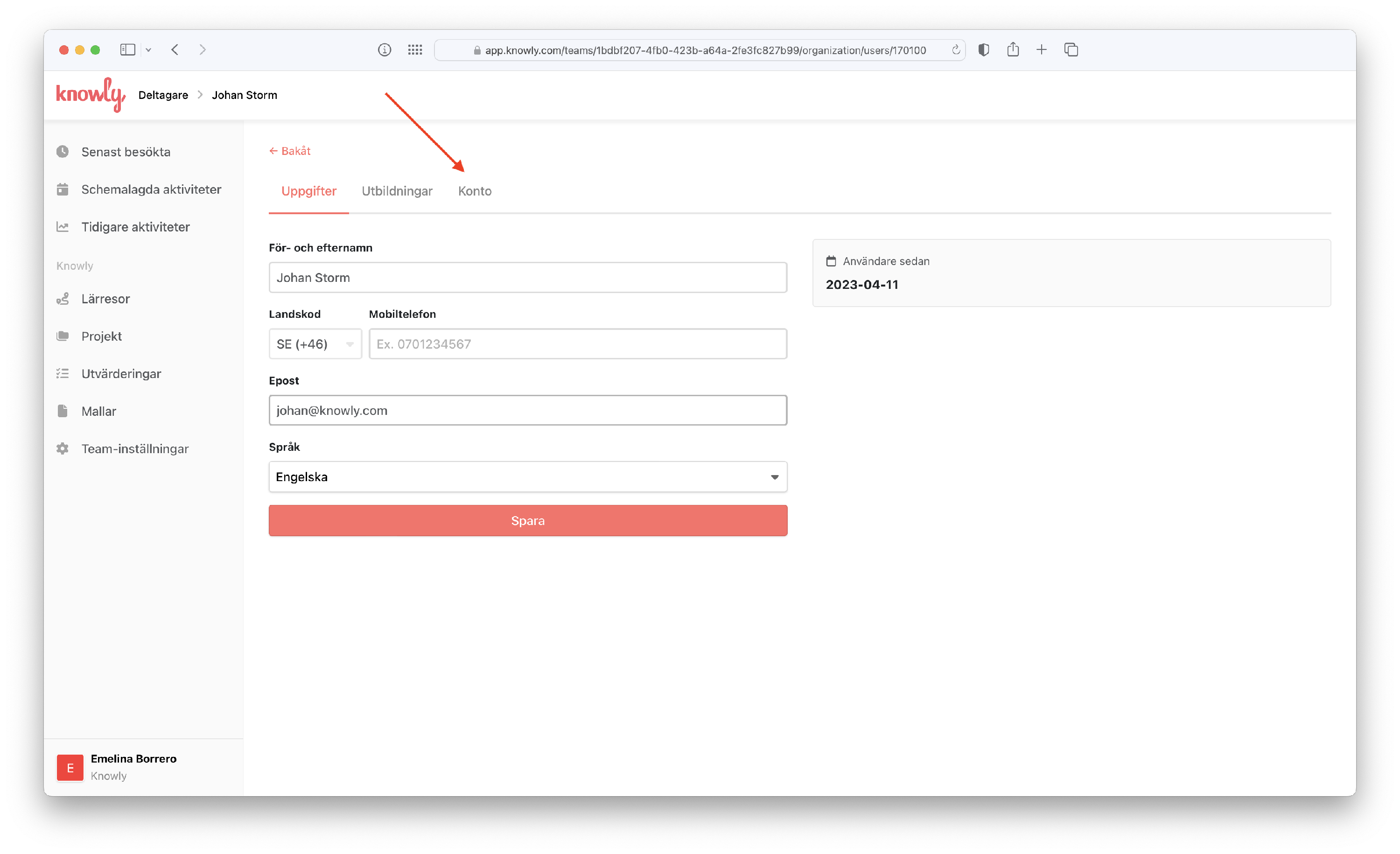 Hur du tar bort en deltagare från Knowly - Knowly