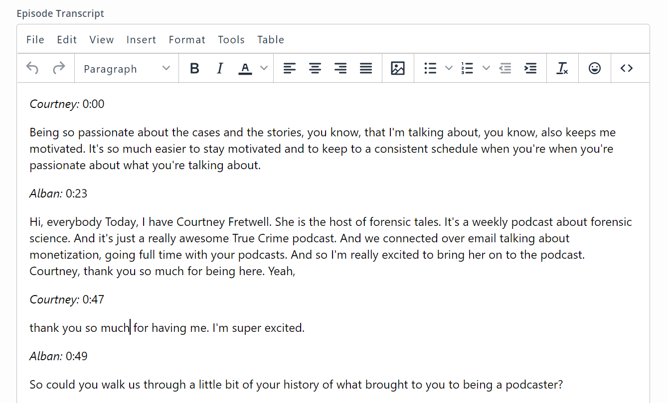 Transcripts Podcastpage Knowledge Base
