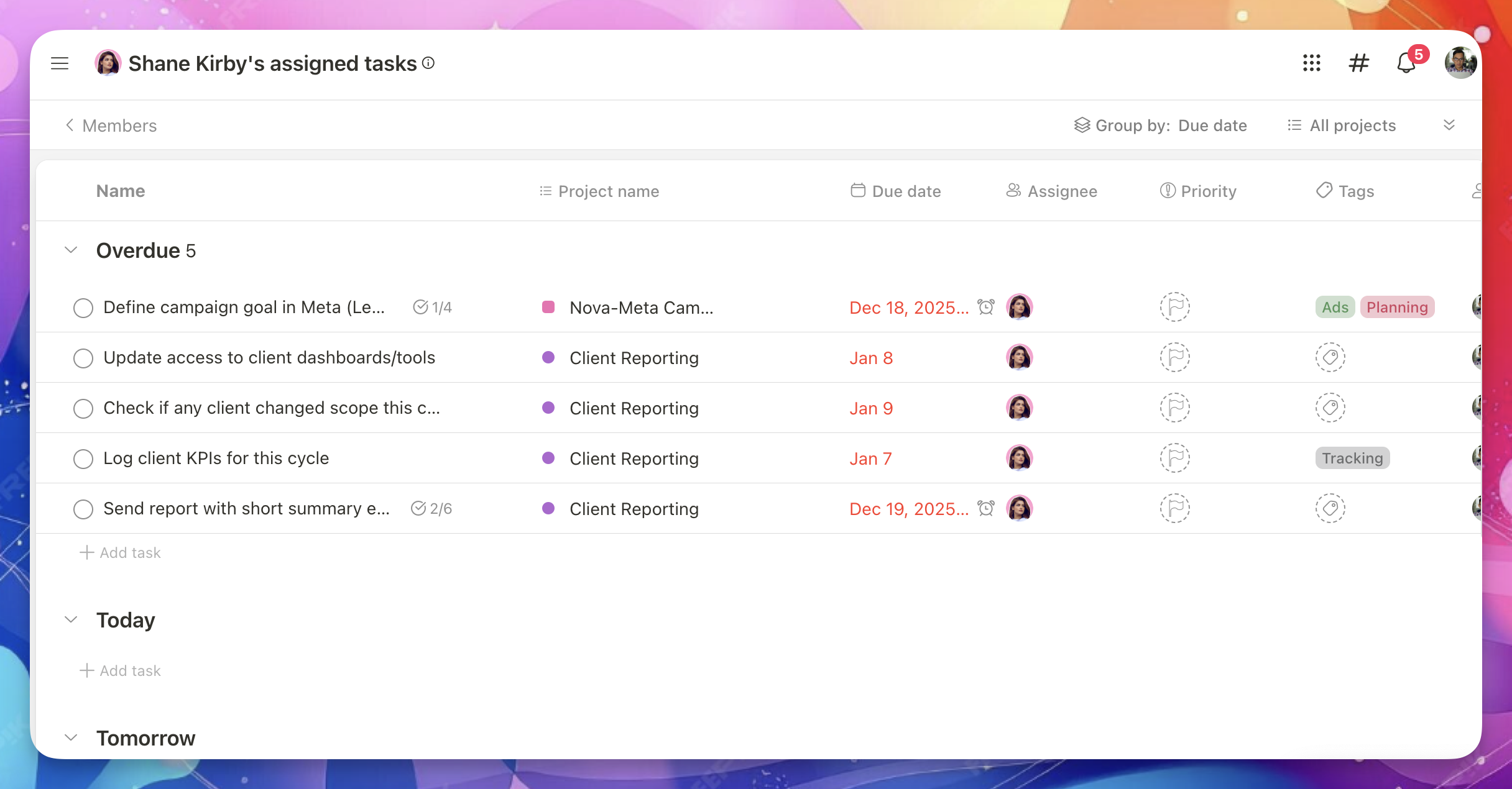 How to view all tasks assigned to a team member - Upbase Help Center