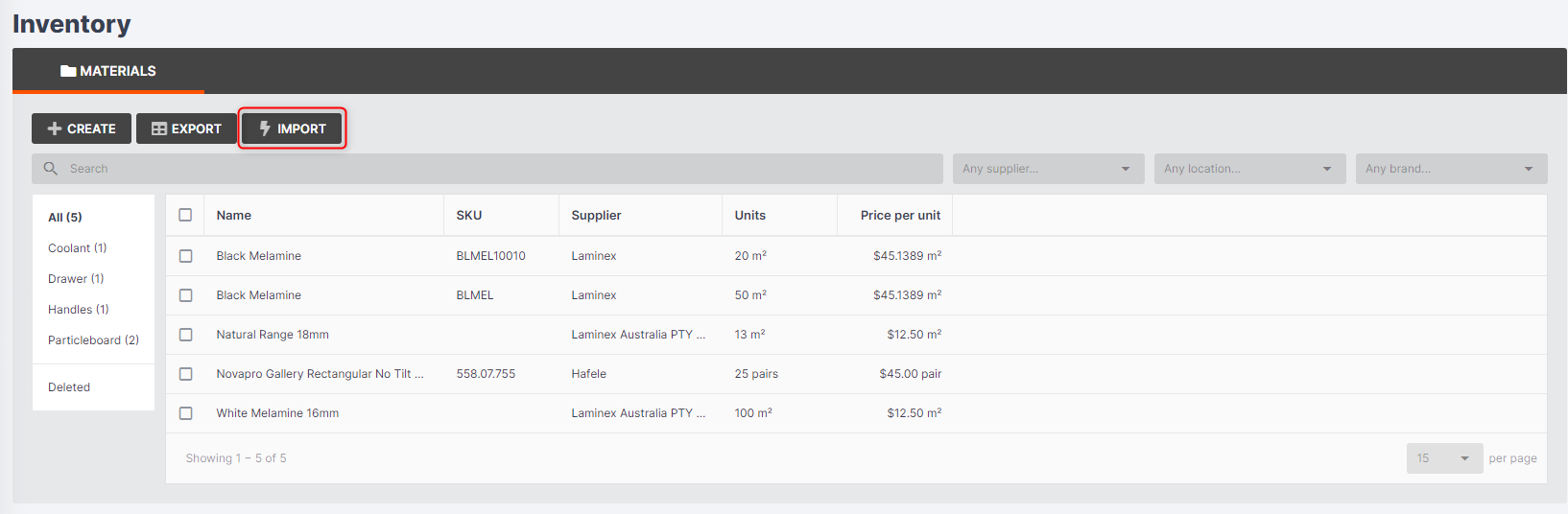 How do I add in my inventory items - Jobman