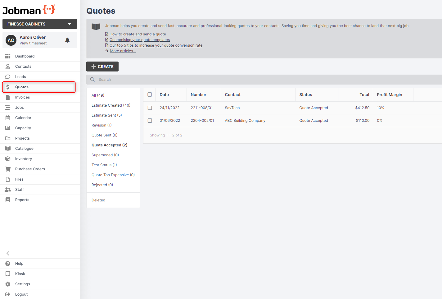 How to invoice from a quote - Jobman