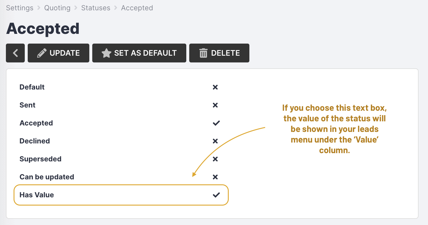 Creating Quote Statuses - Jobman