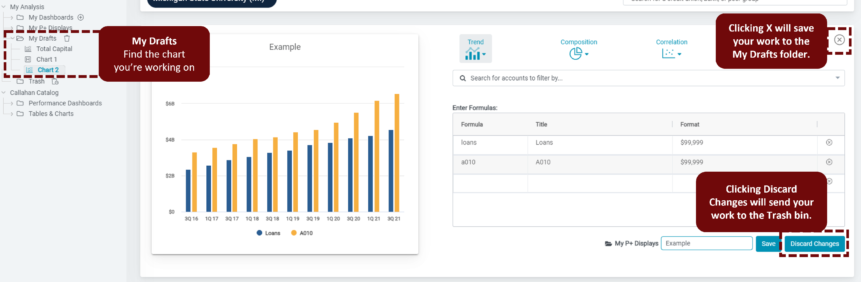 Create A Chart or Table - Callahan & Associates, Inc. Knowledge Base