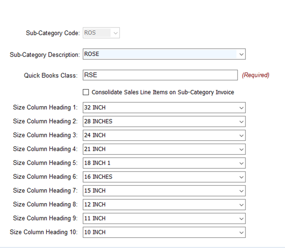 Inventory At A Glance Setup - Floral Computer Systems Knowledge Base
